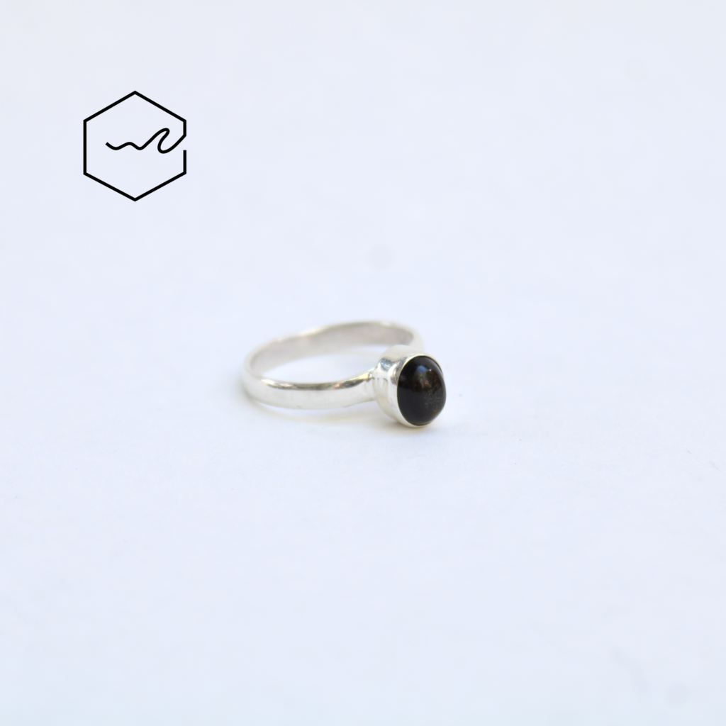 Anillo Minimalista - Mar de Obsidiana